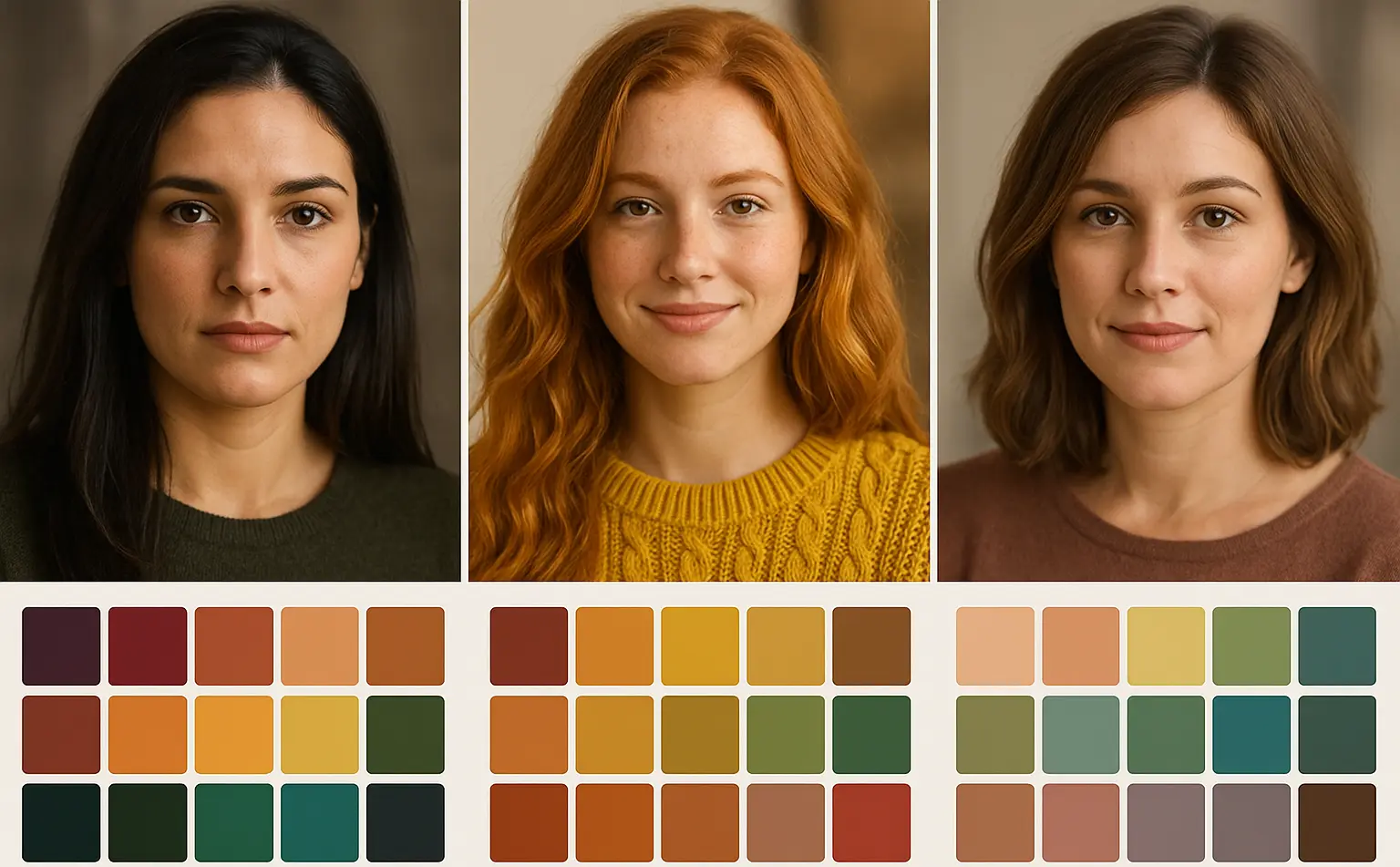 Color Analysis: Deep Autumn, Warm Autumn and Soft Autumn Color Seasons